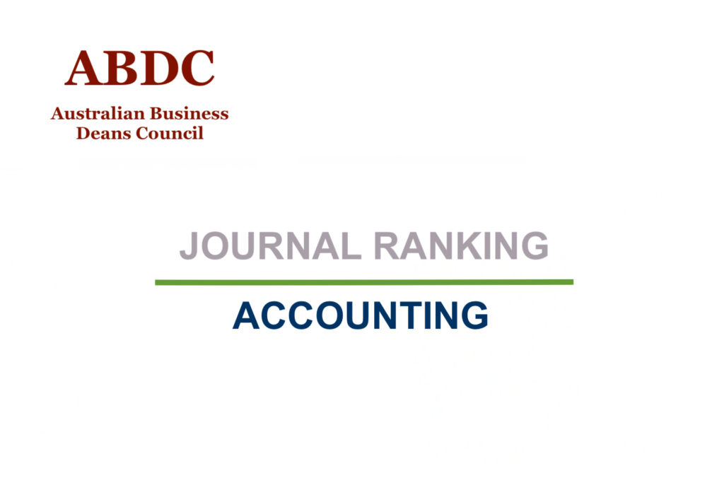 ABDC 2025 Business quality Journal List: Accounting journals